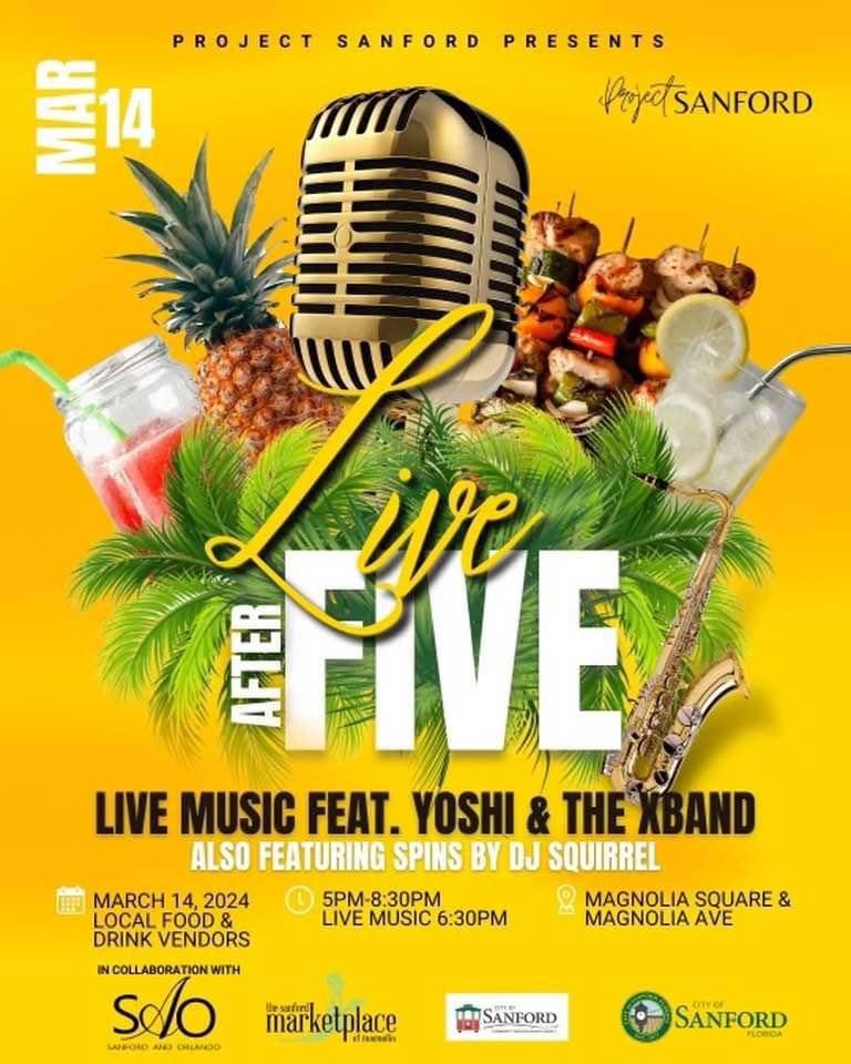 Alive After 5 LIVE at 230 E 1st St, Sanford, FL on 14th March, 2024