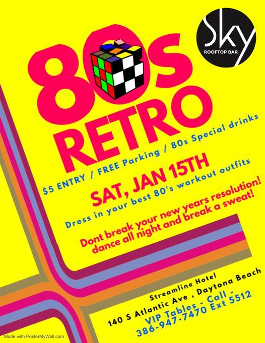 80s Retro Workout Party at Streamline Hotel Rooftop Bar, Daytona Beach ...