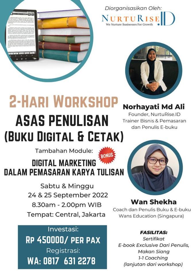 Workshop Asas Penulisan (Buku Digital dan Cetak) | Central Jakarta City ...