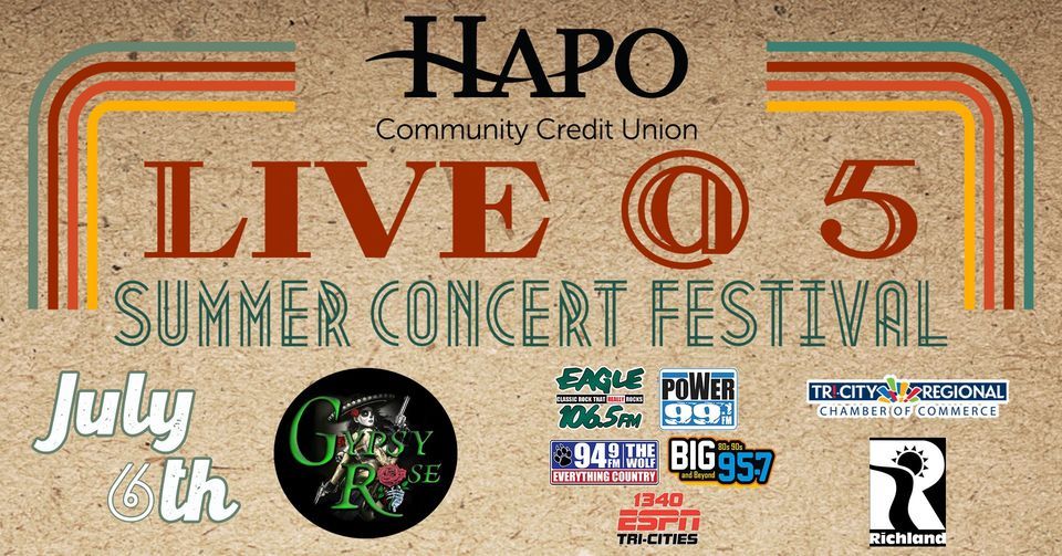 HAPO Live @ 5 Featuring Gypsy Rose | John Dam Plaza, Richland, WA ...