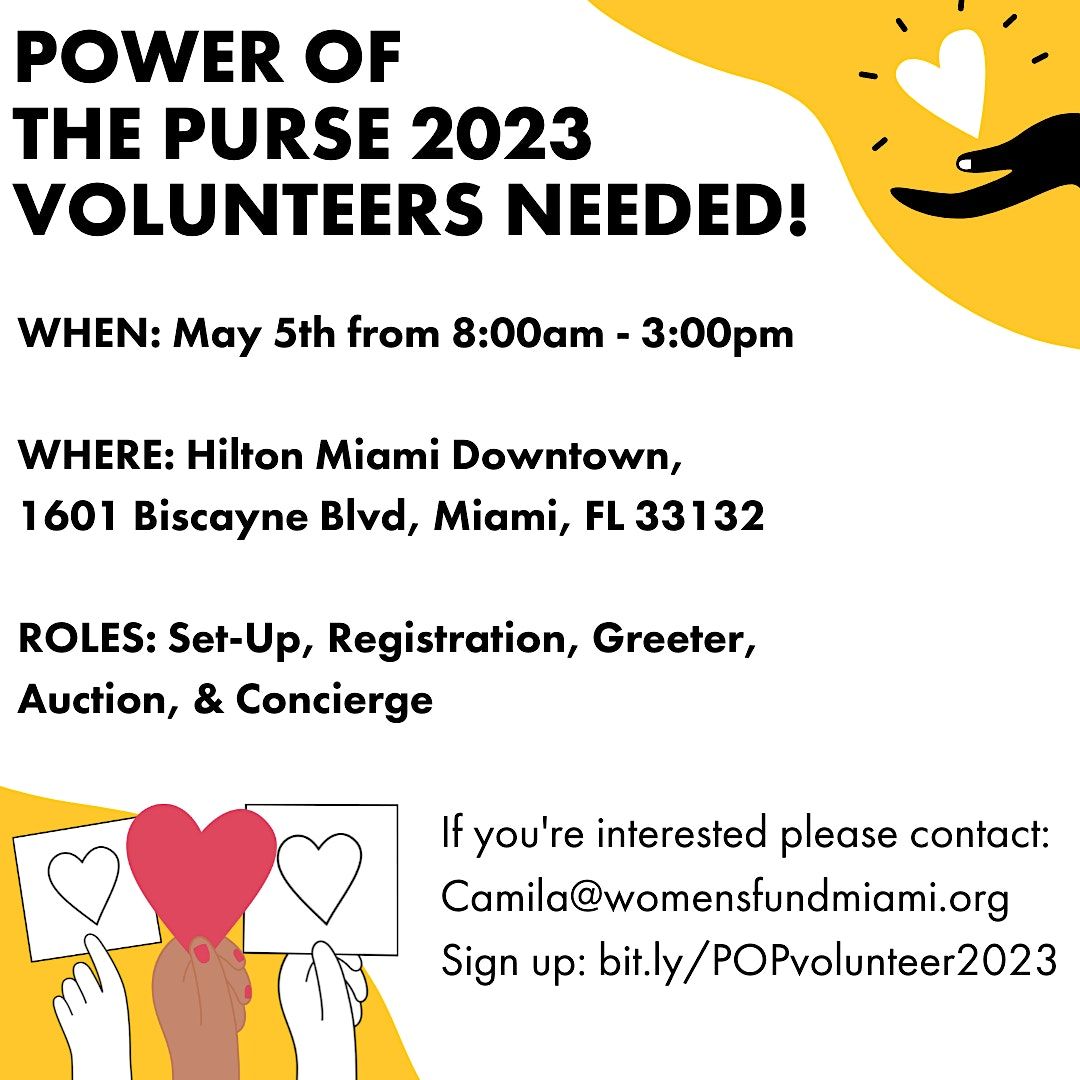 Volunteer for Power of the Purse 2023 | Hilton Miami Downtown | May 5, 2023