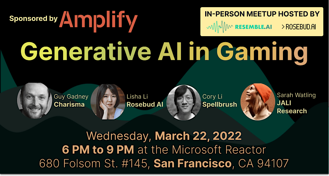 GDC 2023: Generative AI in Gaming | Microsoft Reactor, San Francisco, CA | March 22, 2023