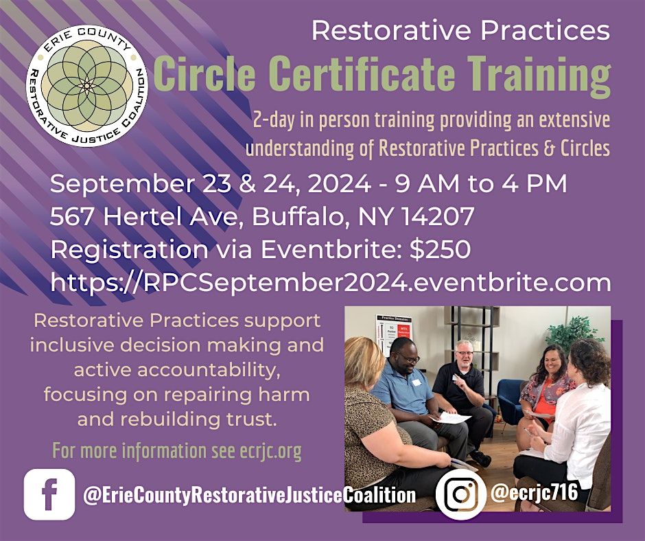 2-Day Restorative Practices Circle Certificate Training (September 2024 ...