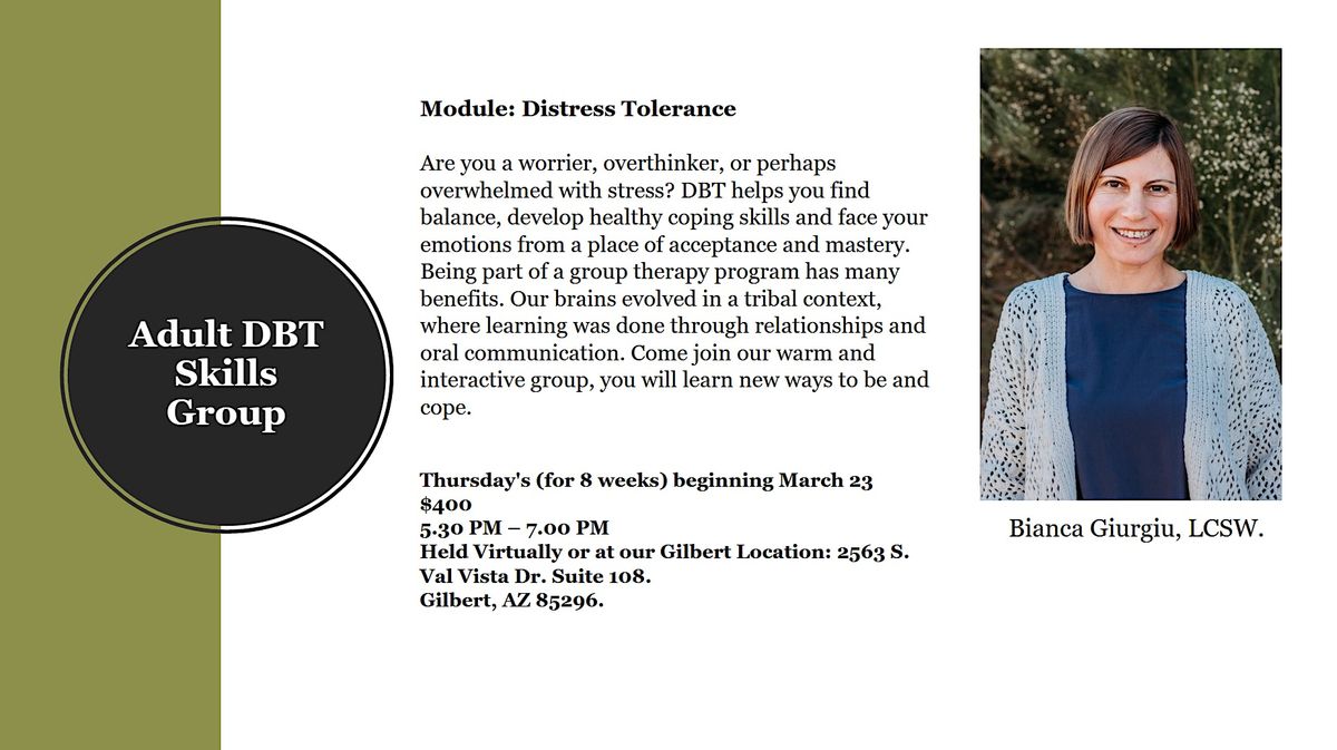 Adult DBT Skills Group at Infinite Healing & Wellness, Gilbert on 23rd March, 2023