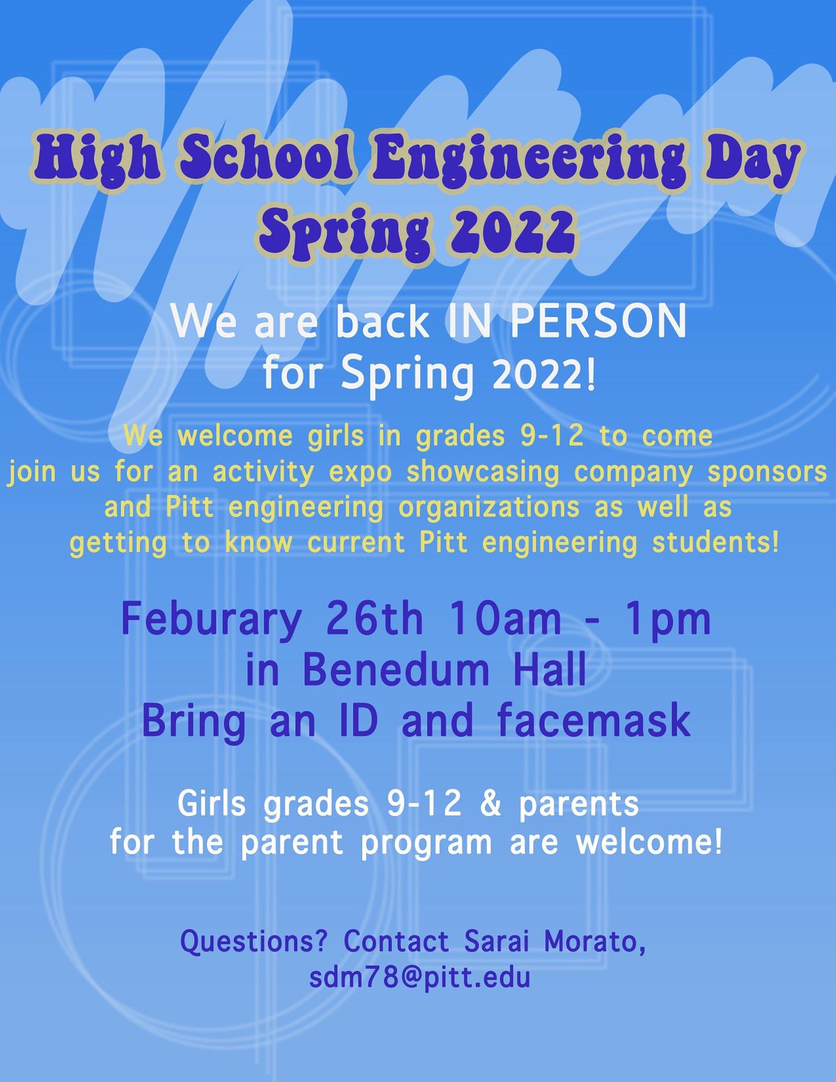 High School Engineering Day 2022 at Benedum Hall, Pittsburgh on 26th ...