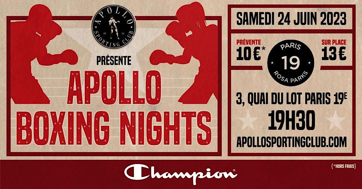 Apollo Boxing Nights Paris - Gala de Boxe 24/06/2023 | 3 Quai du Lot ...