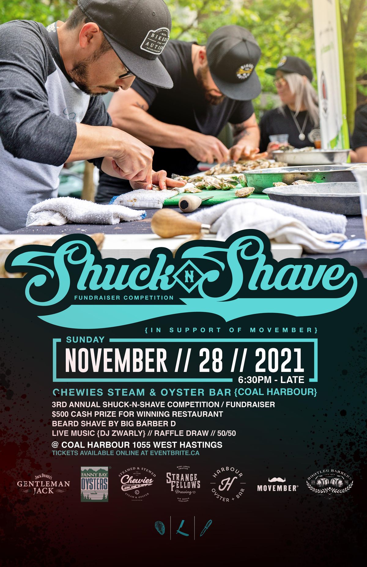 Shuck And Shave III at 1055 W Hastings St, Vancouver on 28th November, 2021
