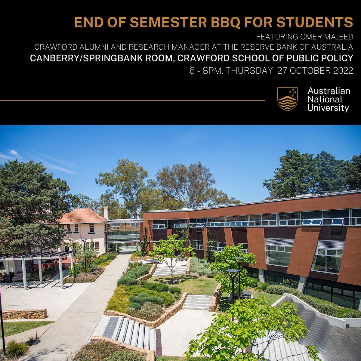 Crawford Student end of semester BBQ at Canberry Room, Level 1, JG ...