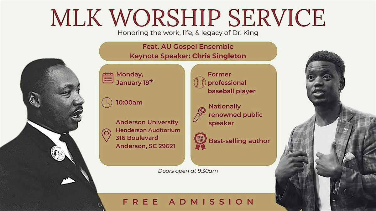 MLK Day Worship Service at Anderson University on 19th January, 2026