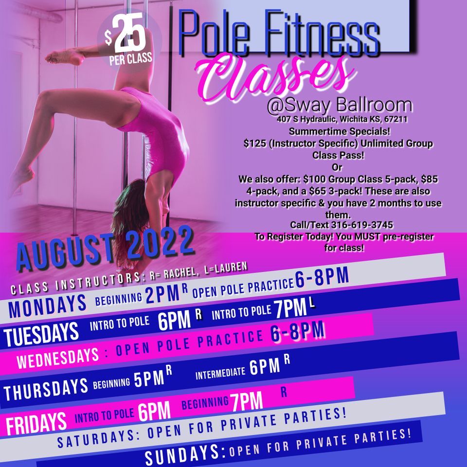 Pole Fitness, Intro to Pole, at Sway Ballroom at Sway Ballroom & Latin ...