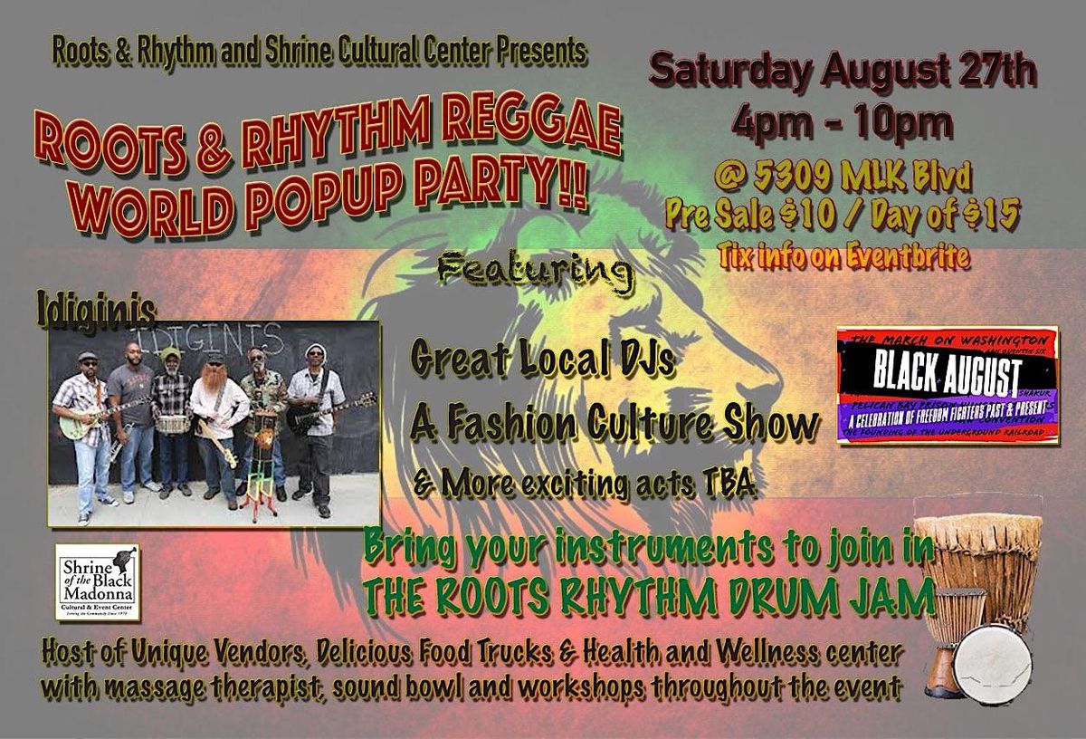 ROOTS and RHYTHM REGGAE WORLD Popup PARTY at Shrine Cultural & Event ...