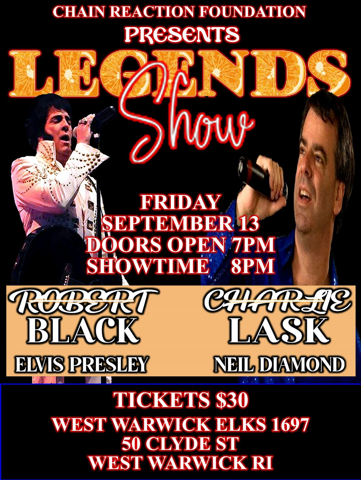 Elvis Presley & Neil Diamond Tribute Show | West Warwick Elks Lodge ...