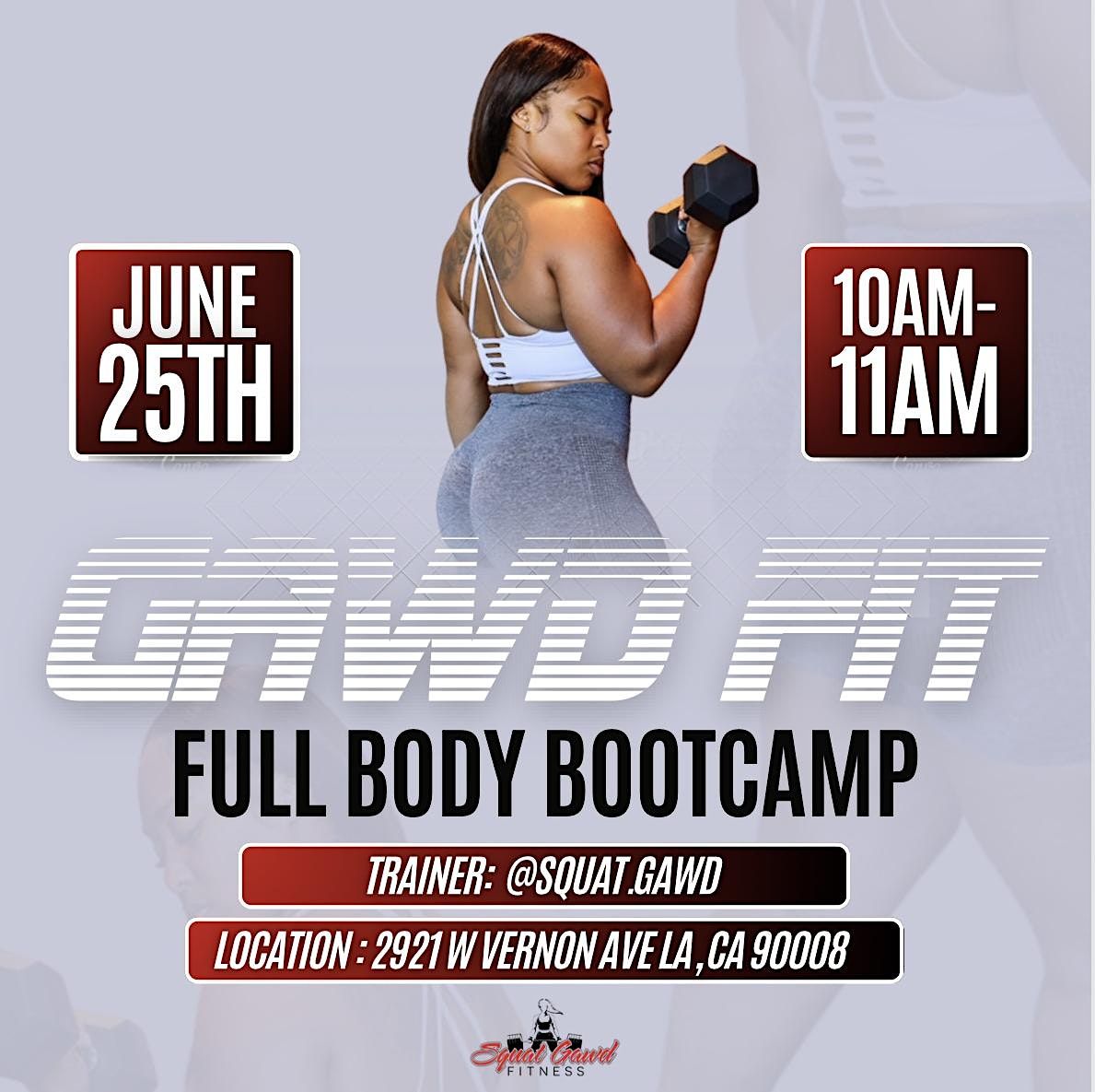 Gawd Fit Full Body Bootcamp at 2921 W Vernon Ave, Los Angeles on 25th June, 2023