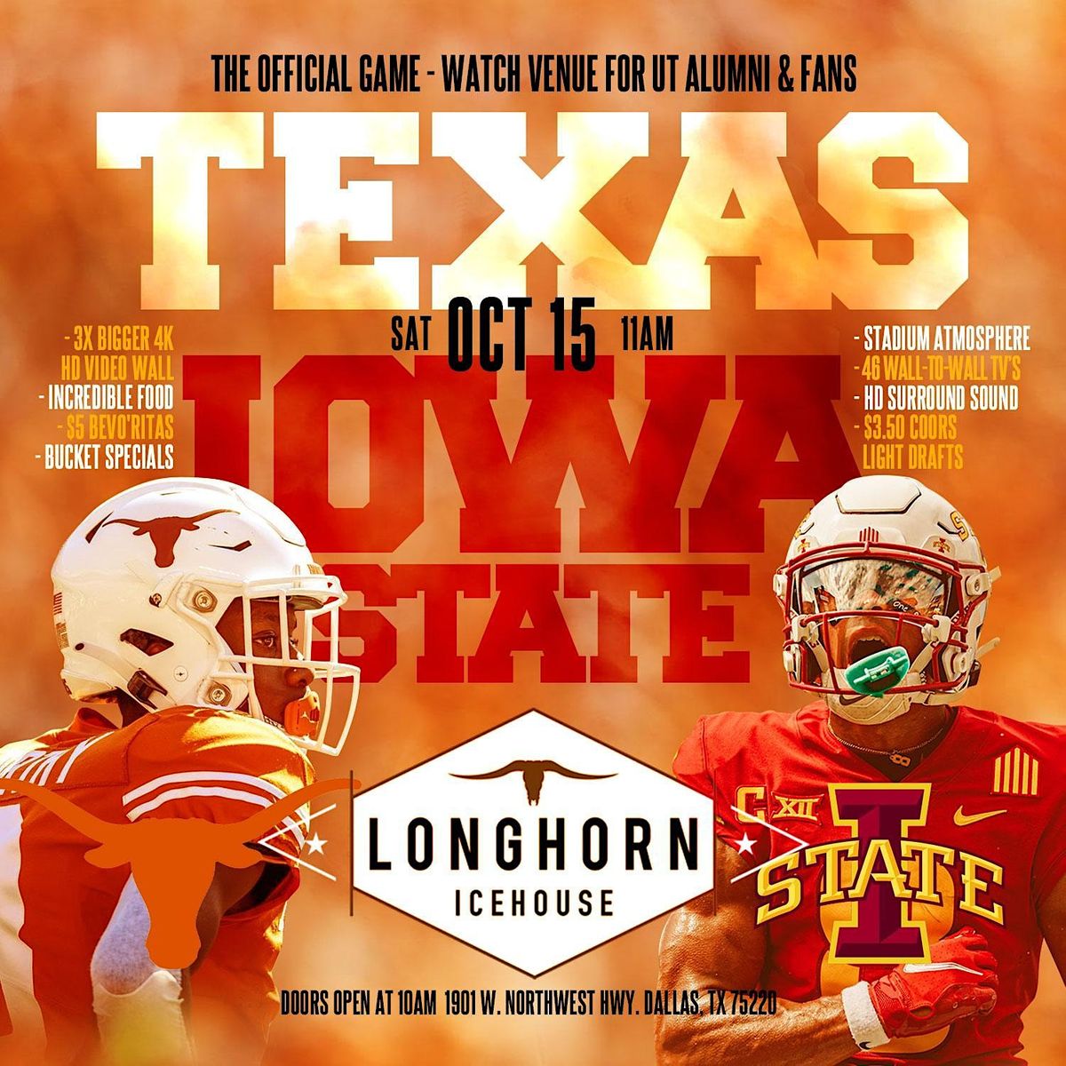 Official Watch Party for UT Longhorns vs. Iowa State at 1901 W ...