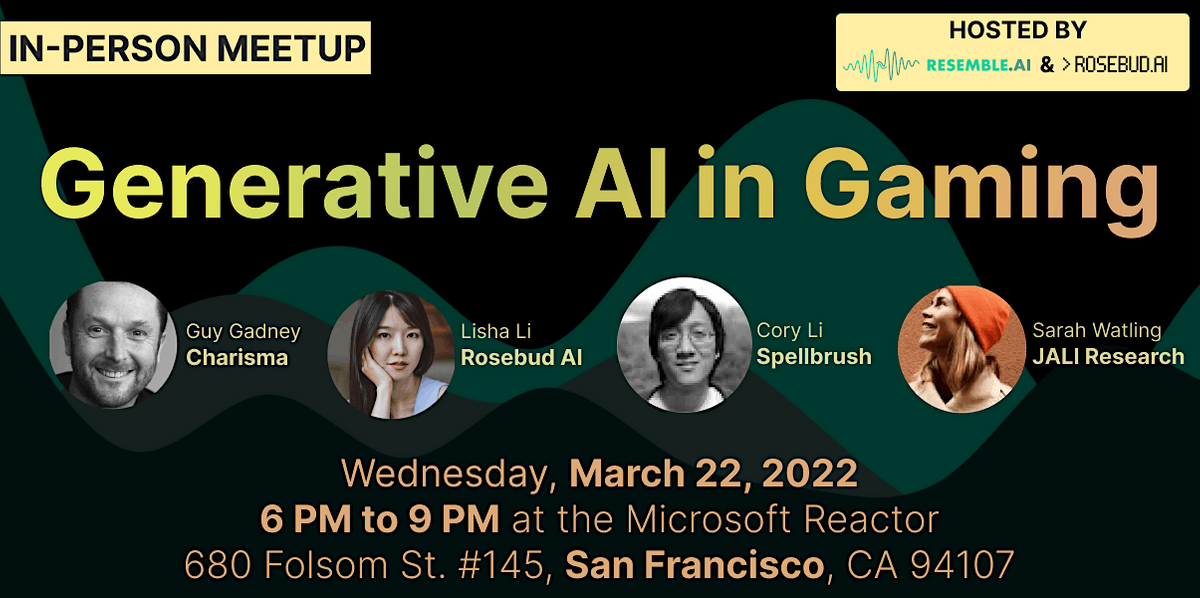 Generative AI in Gaming at Microsoft Reactor, San Francisco on 22nd ...