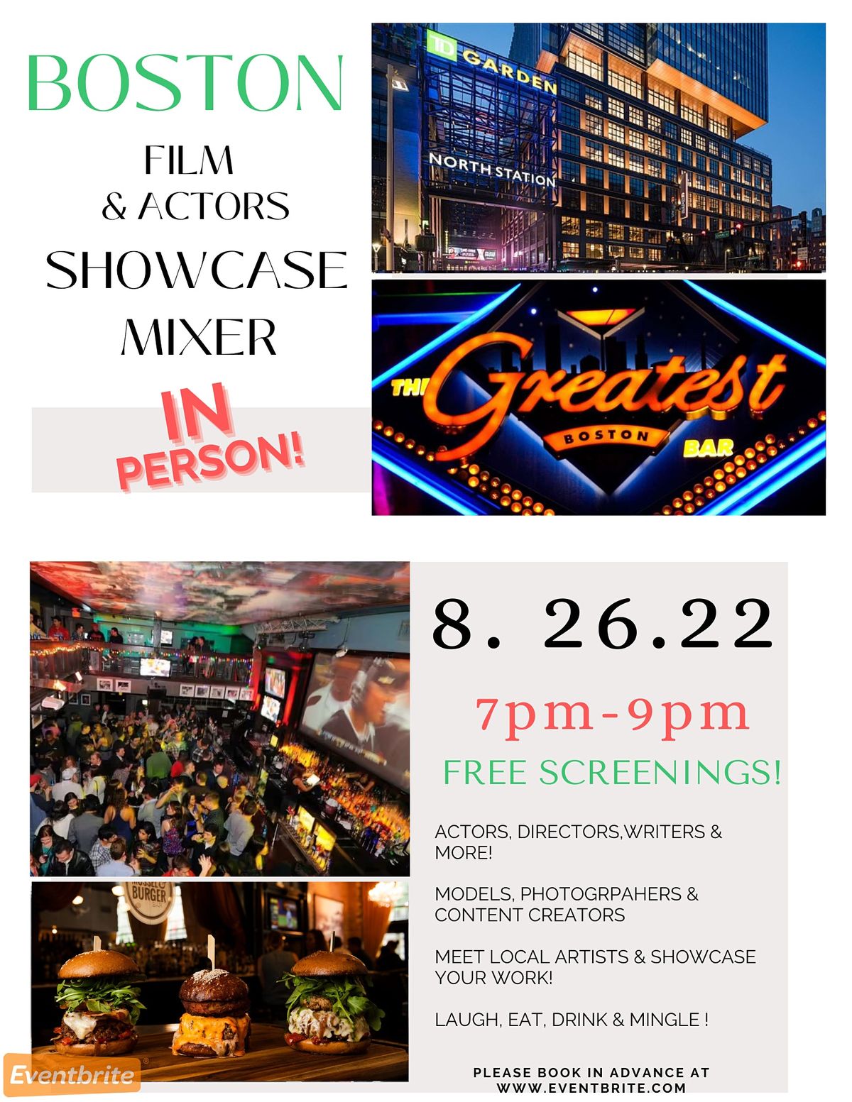 BOSTON FILM & ACTORS SHOWCASE MIXER at The Greatest Bar, Boston on 26th ...
