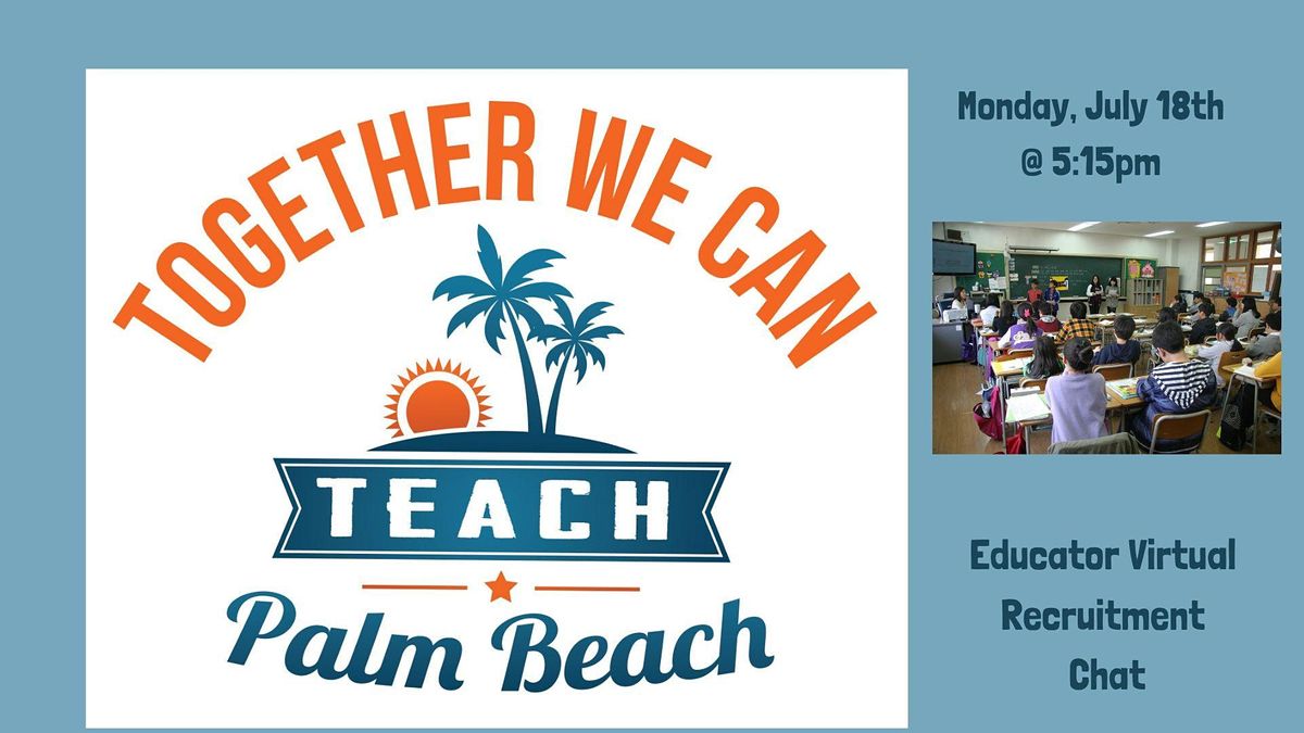 July 18, 2022 - SDPBC Educator Recruitment Chat at Online on 18th July ...