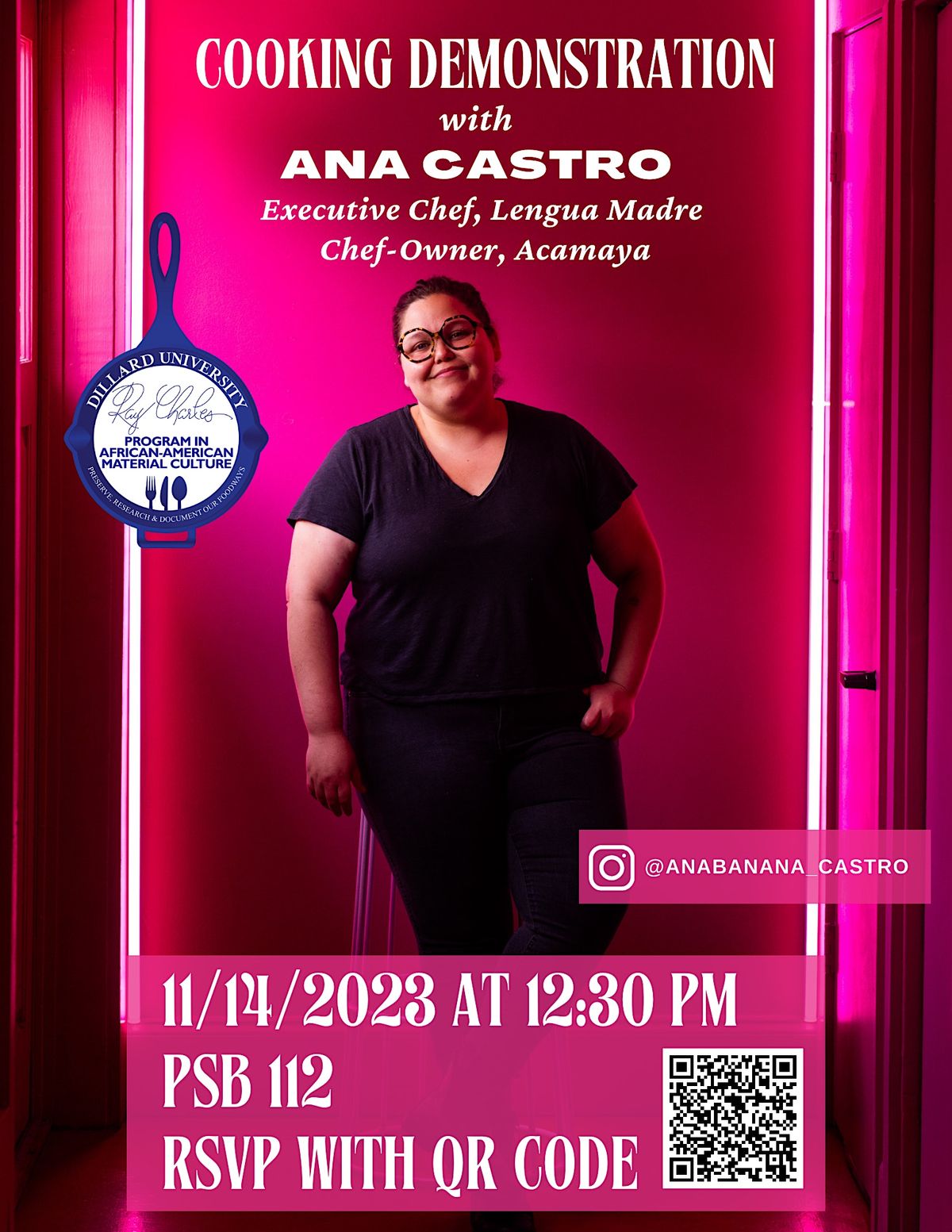 Cooking Demonstration with Ana Castro | Dillard University ...