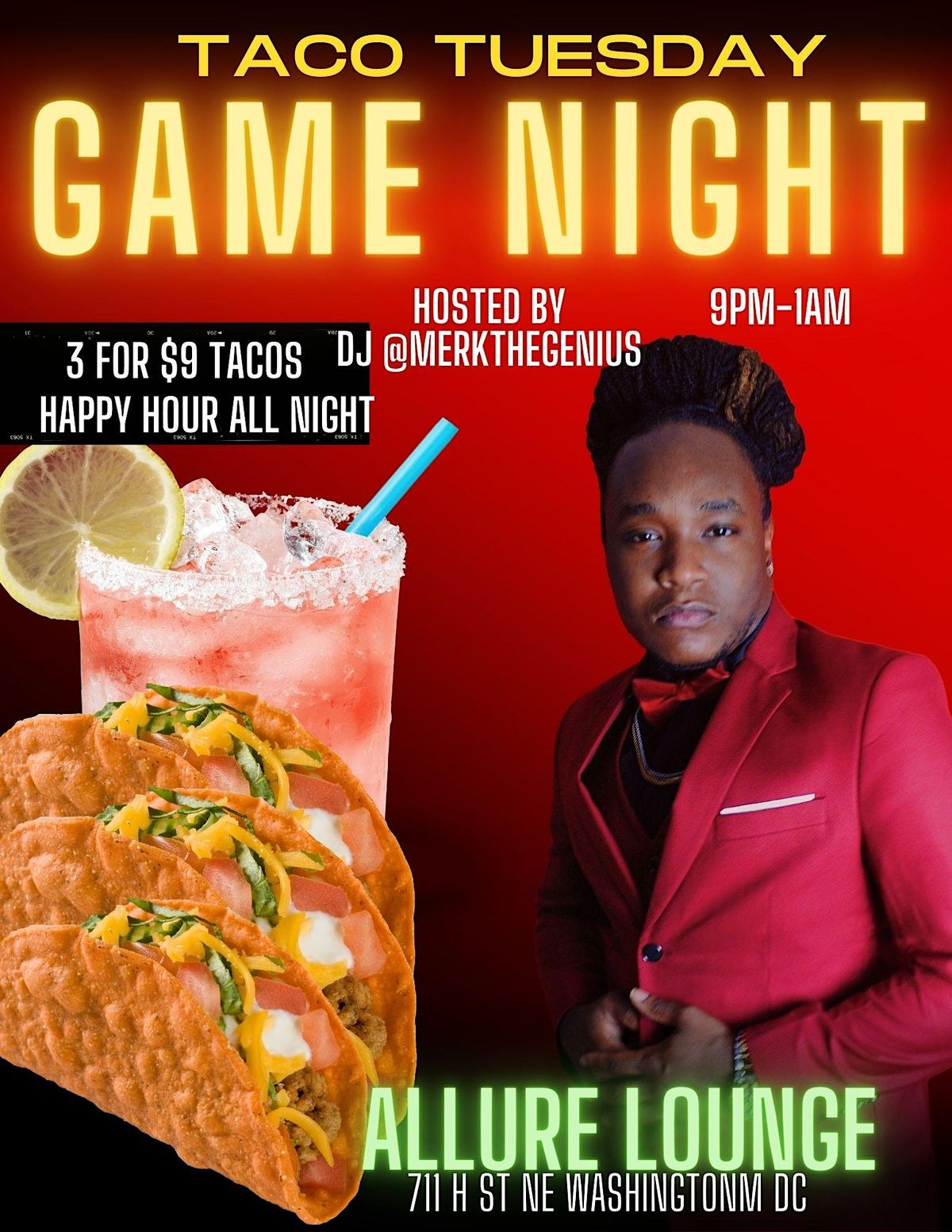 Taco Tuesdays: Game Night w/ Karaoke at Allure Bar & Lounge, Washington ...