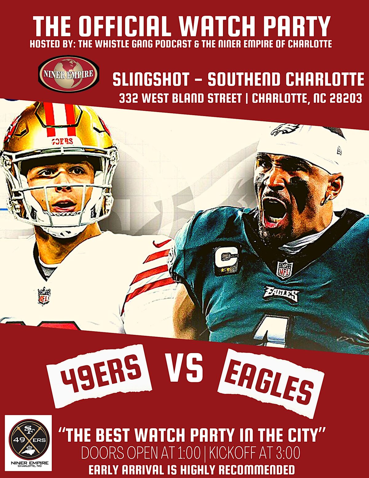 Watch Party |NFC Championship | 49ers vs Eagles | Slingshot Social Game ...