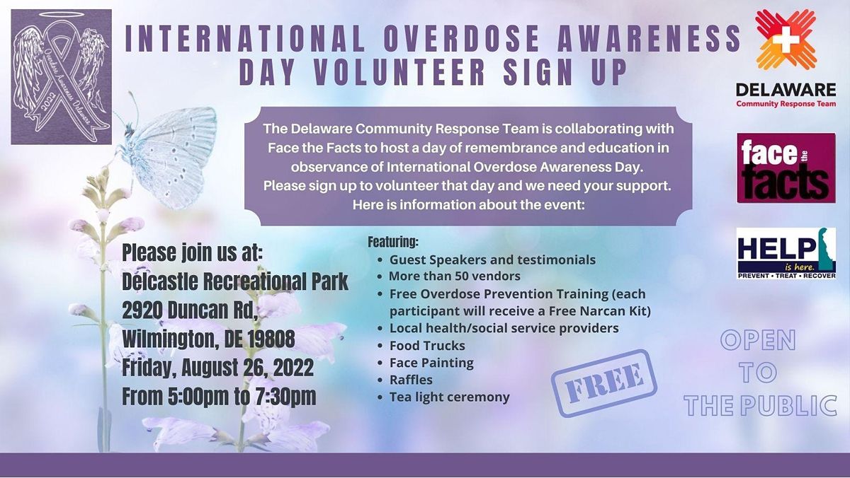 International Overdose Awareness Day Volunteer Sign UP at Delcastle ...