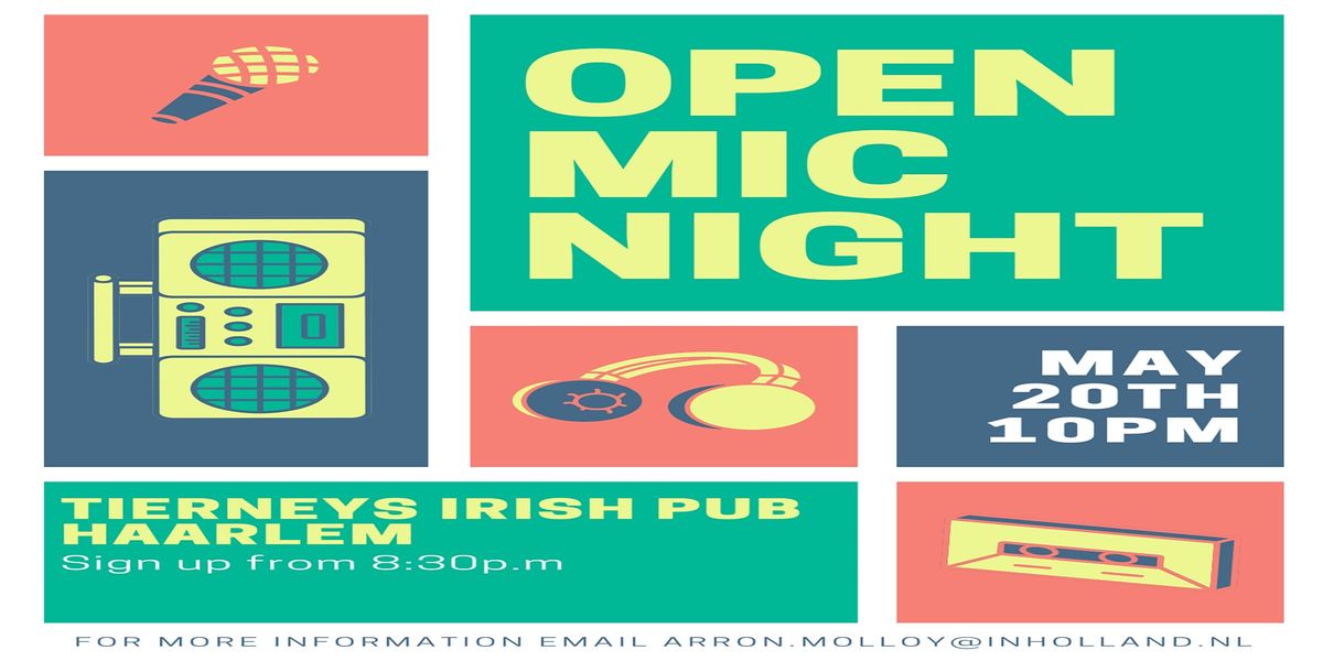 Open Mic Night | Tierney's Irish Pub & Restaurant, Haarlem, NH | May 20 ...
