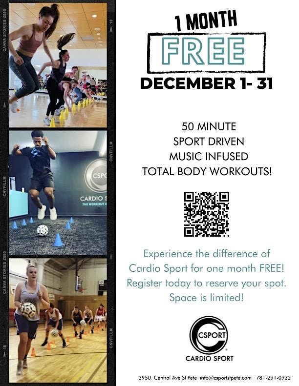 1 Month FREE Unlimited Access at Cardio Sport - St. Pete 12/1/22-12/31 ...