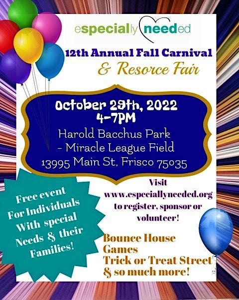 Especially Needed Fall Carnival Resource Fair 2022 - Vendor ...