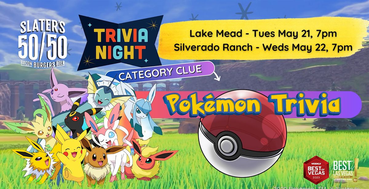 Pokemon Trivia Night at Slaters 50/50 - Silverado Ranch Blvd | Slater's ...