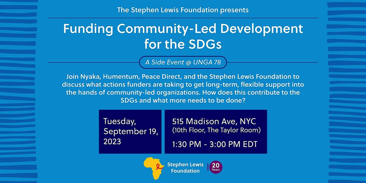Funding Community-Led Development for the SDGs at DuMont Building, New York on 19th September, 2023