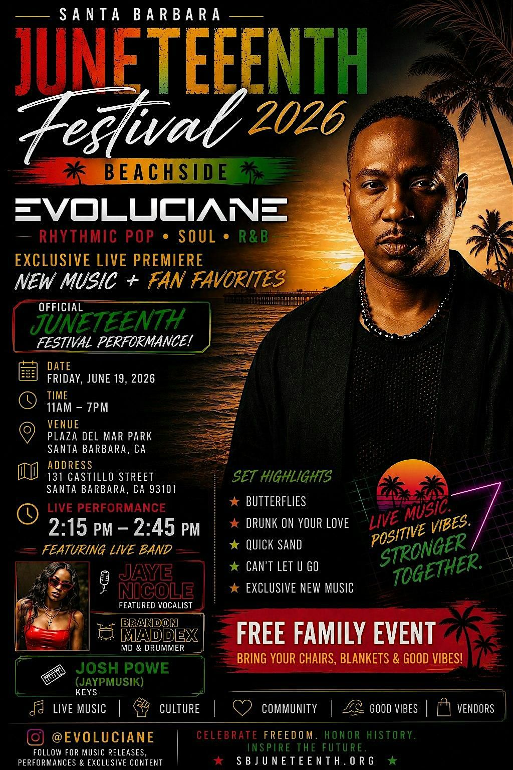 EvoLuciane @ Juneteenth Santa Barbara at 131 Castillo St, Santa Barbara ...