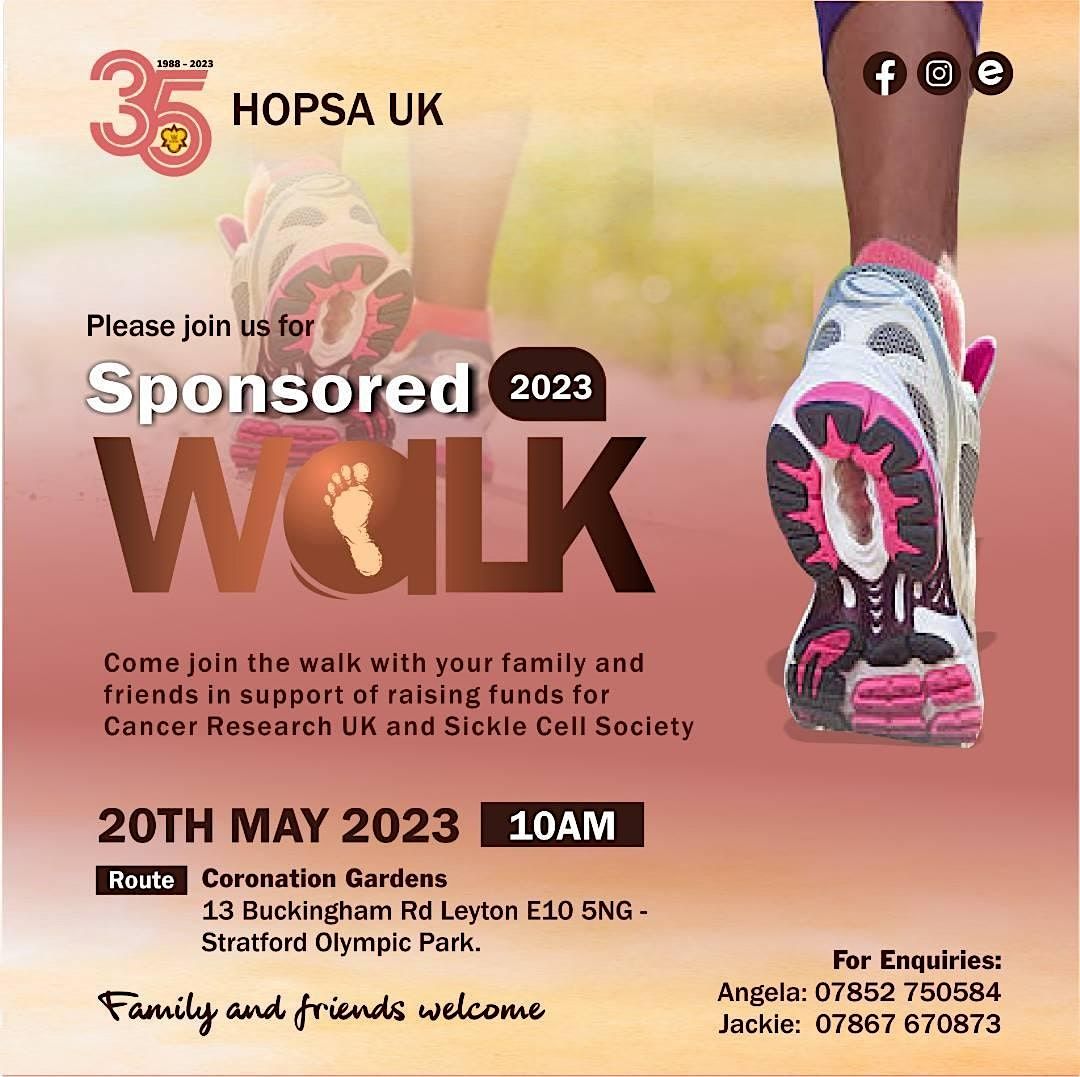 Sponsored Walk 2023 at Coronation Gardens, London on 20th May, 2023
