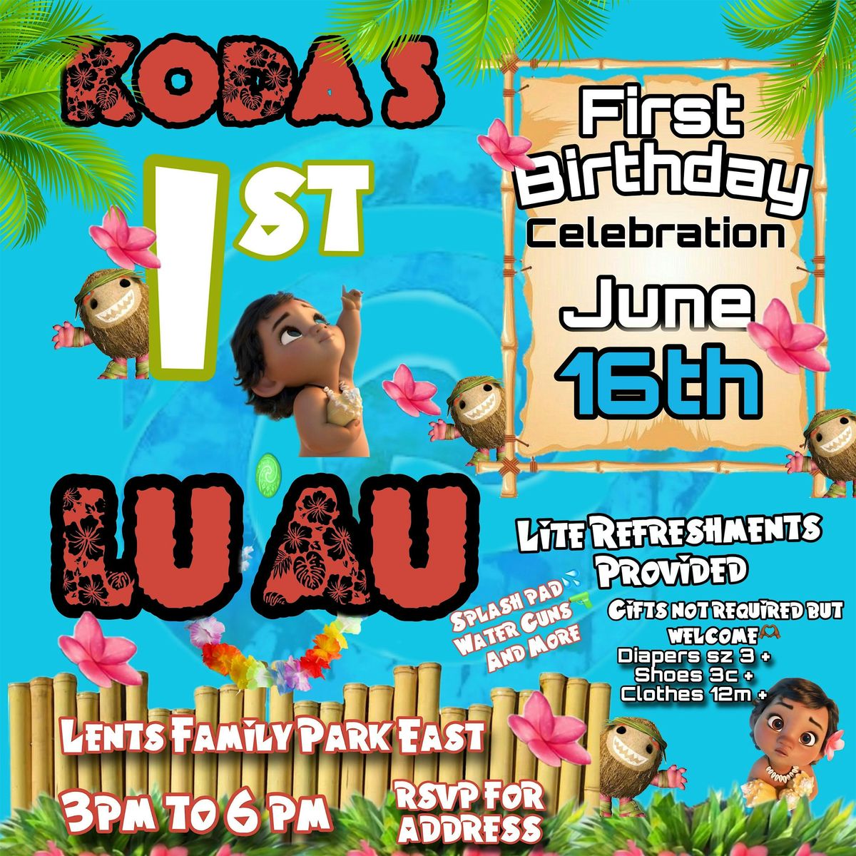 Koda’s 1st Luau | Lents Family Park East, Houston, TX | June 16, 2024