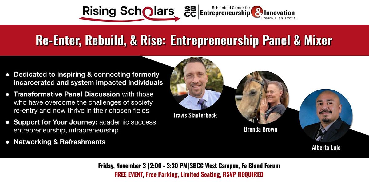 Re-Enter, Rebuild, and Rise: Entrepreneurship Panel and Mixer | SBCC ...