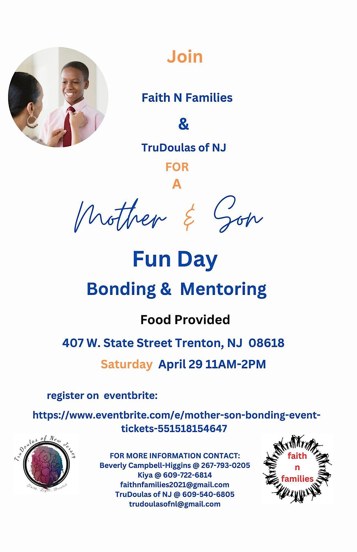 Mother Son Bonding Event at 407 W. State Street, Trenton on 29th April ...