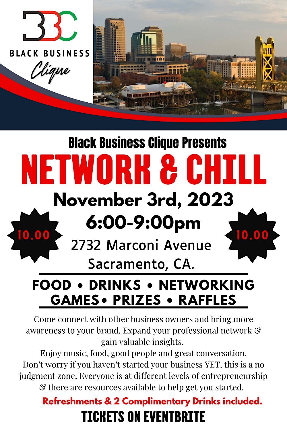 Network & Chill at SacTown Collab Spot, Sacramento on 3rd November, 2023