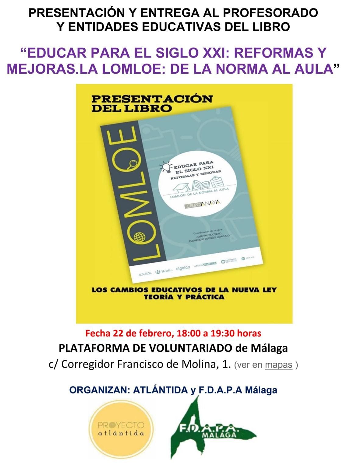 Presentación del Libro "LOMLOE de la norma al aula" | Plataforma ...