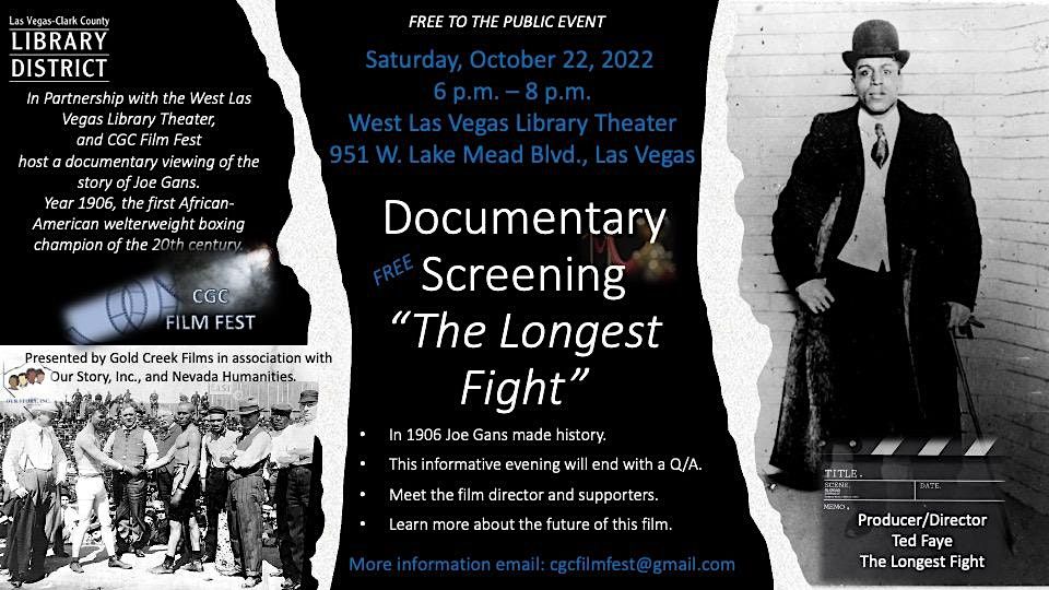 Documentary Screening - The Longest Fight, a Story about Joe Gans ...