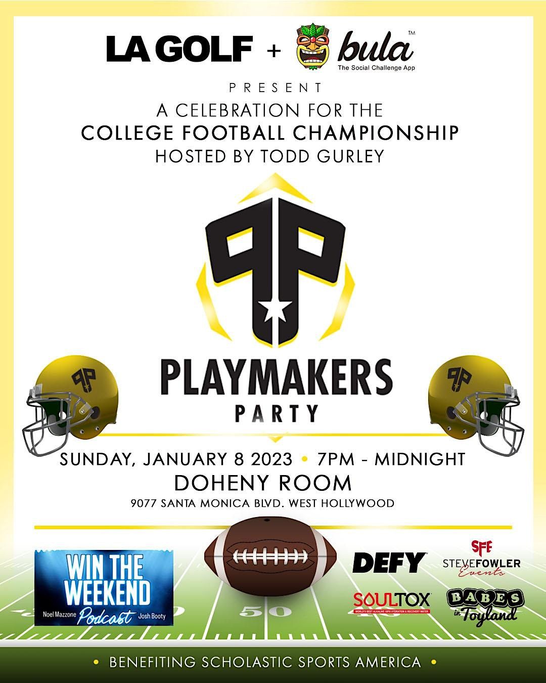 Playmakers Party - NCCA Football Championship Party hosted by Todd ...