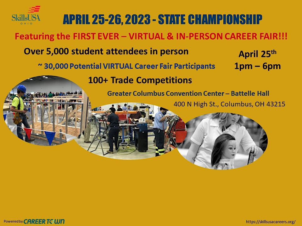 SkillsUSA Ohio State Championship Career Fair - April 25, 2023 | Greater Columbus Convention ...