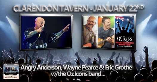 Angry Anderson, POSTPONED Eric Grothe & Wayne Pearce w/Oz Icons Band ...