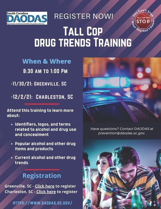 “Tall Cop” Drug Trends Training | Embassy Suites by Hilton Charleston ...