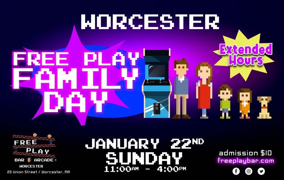 Worcester Freeplay Family Day - Jan 22nd | Freeplay Bar & Arcade - WOO ...
