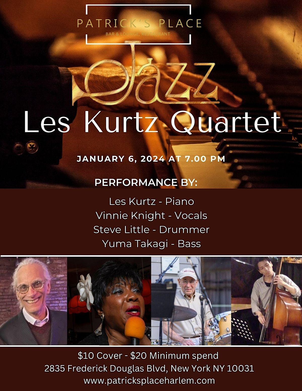 Les Kurtz Quartet at Patrick's Place, New York on 6th January, 2024
