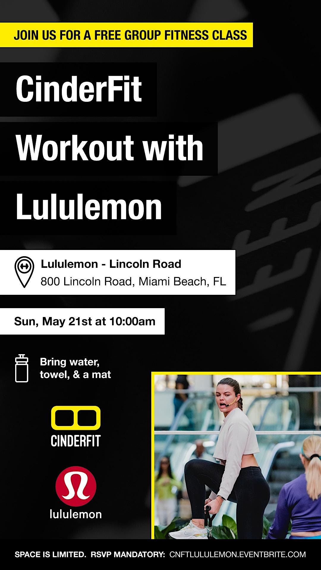 CinderFit Workout at Lululemon Lincoln Road at lululemon, Miami Beach on 21st May, 2023