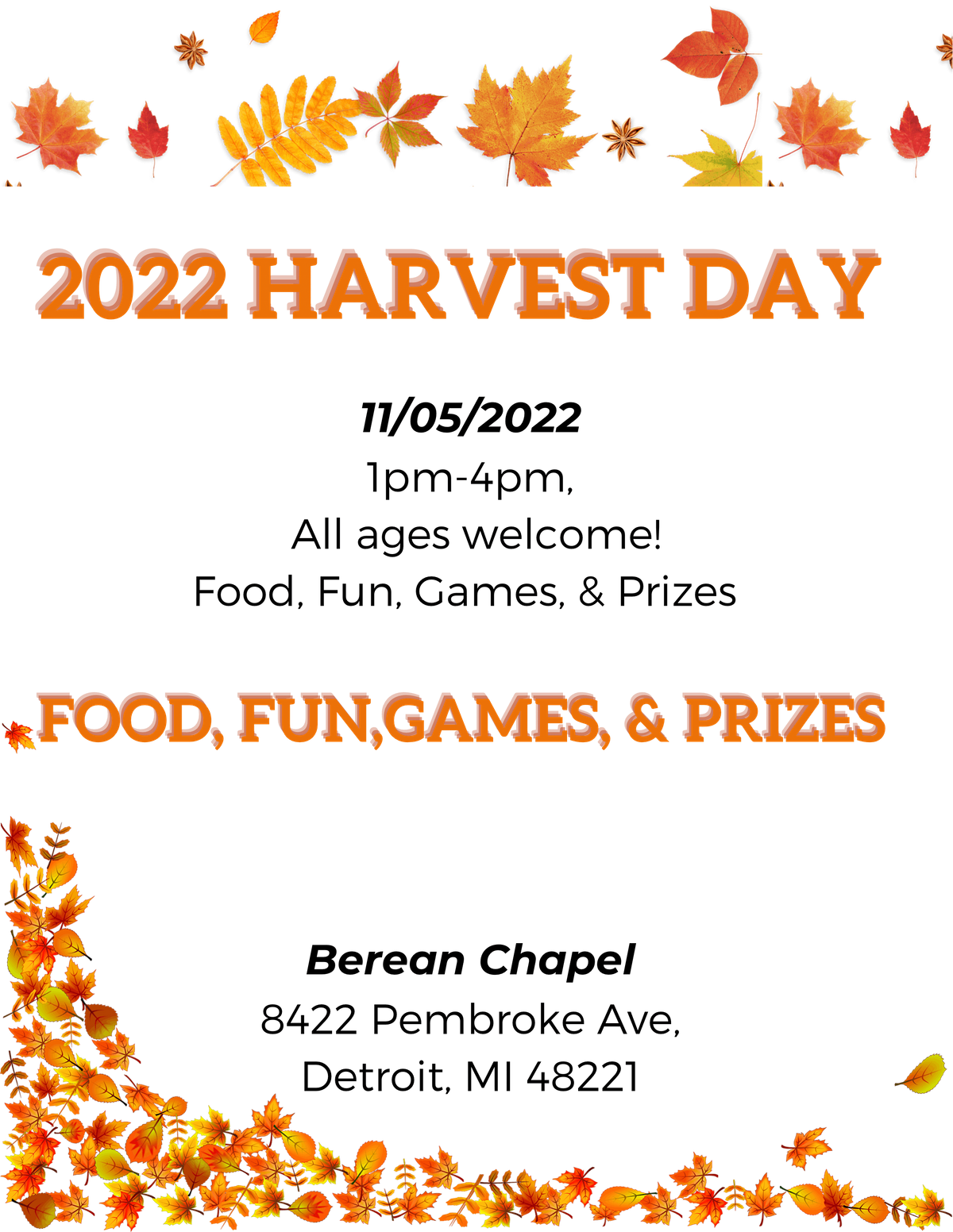 Harvest Day 2022 | 8422 Pembroke Ave, Detroit, MI | November 5, 2022