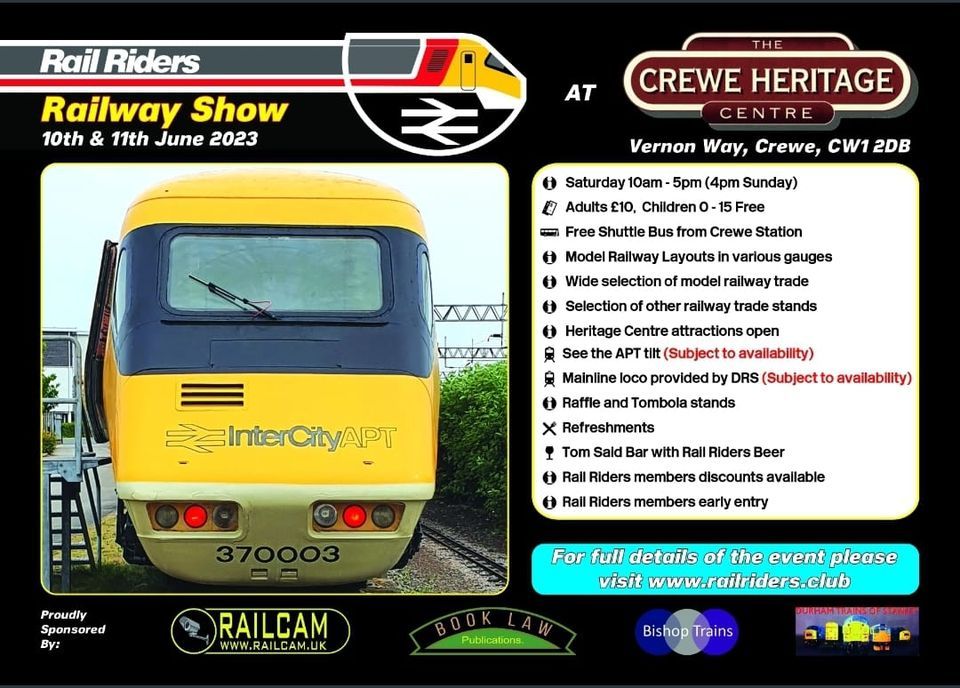 Rail Riders Railway Show | Crewe Heritage Centre | June 10 to June 11