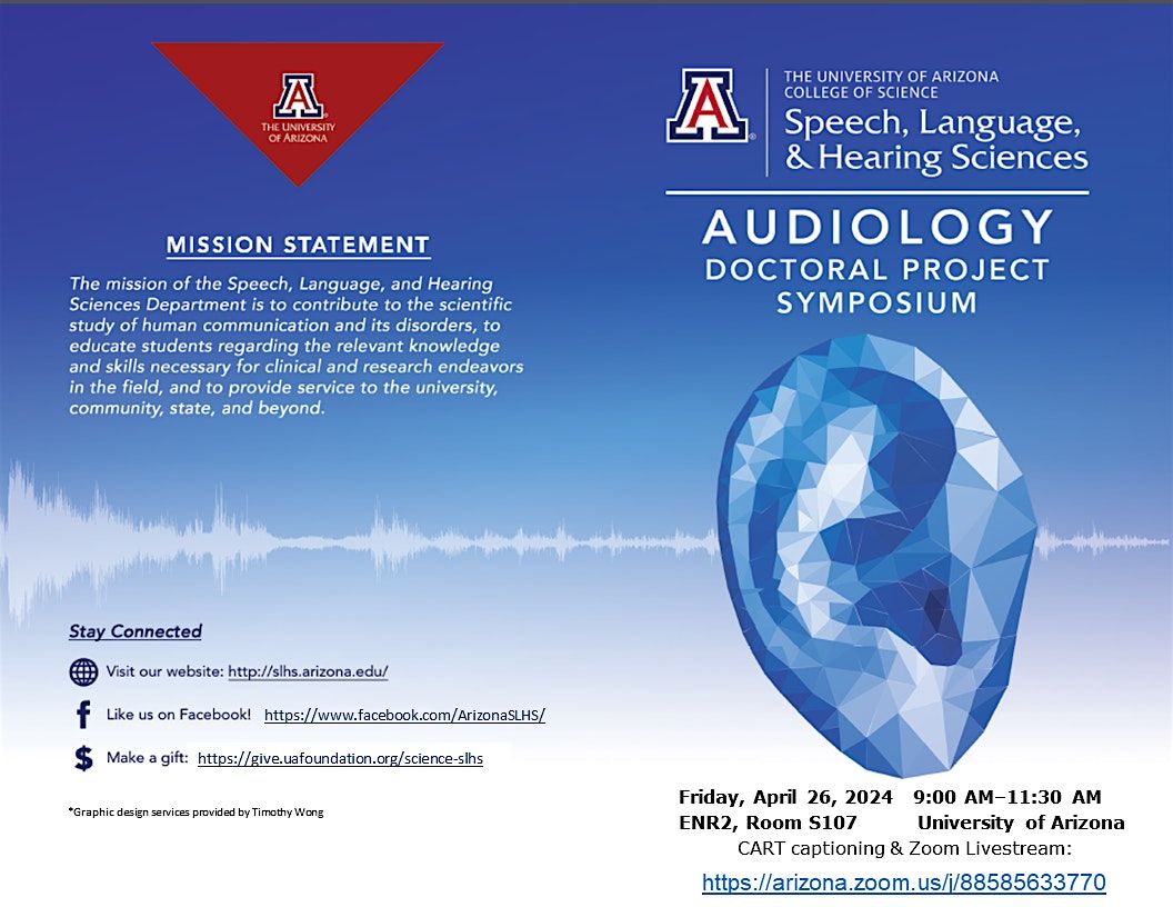 Audiology Doctoral Project Symposium 2024 at University of Arizona ...