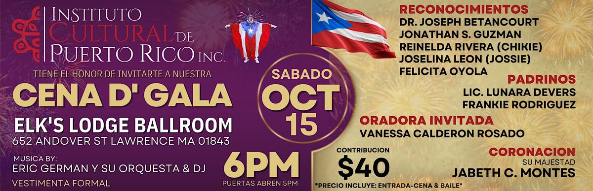 Cena de Gala Instituto Cultural de Puerto Rico, Inc. at Elks Lodge ...