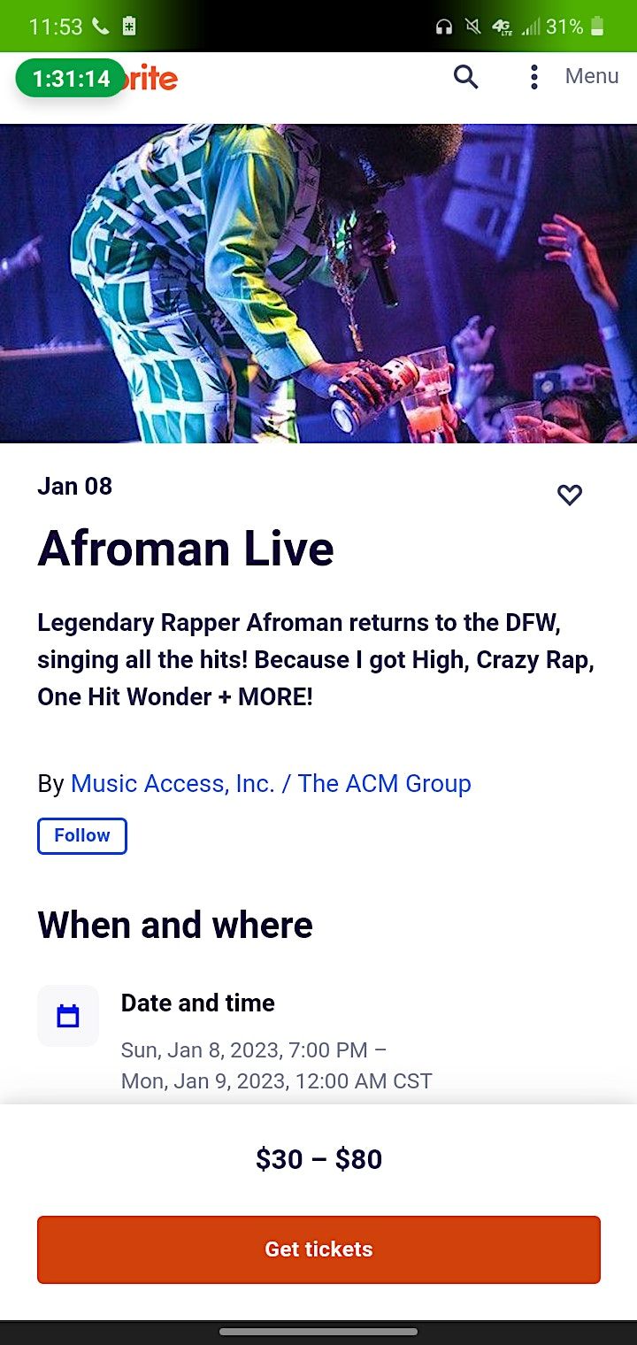Afroman Live | Haltom Theater, Haltom City, TX | January 8 to January 9